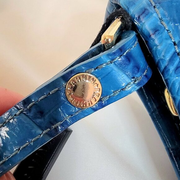 Brahmin | Bags | Brahmin Anytime Mini Should Bag In Teal Blue Croc ...